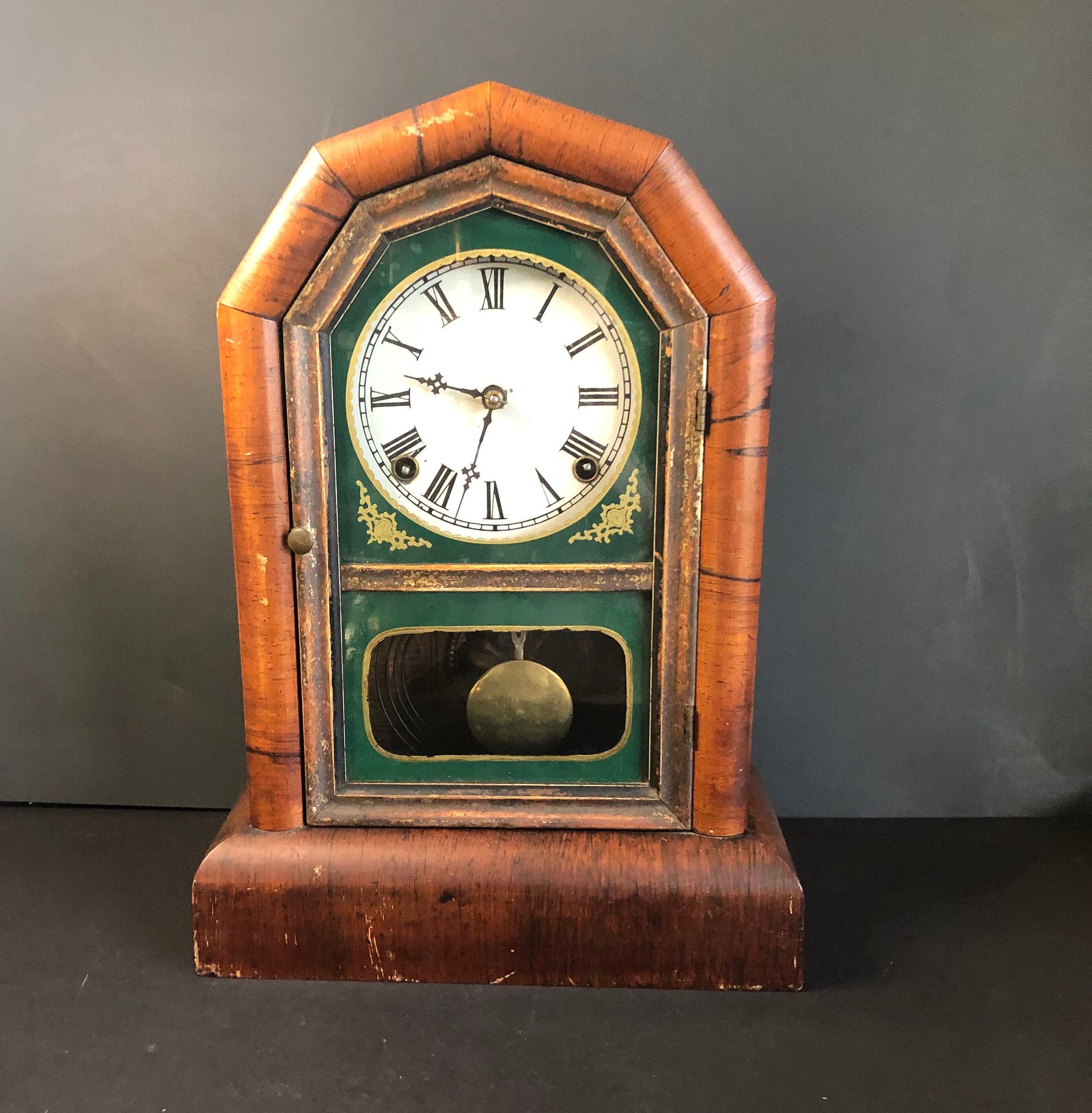 Antique German Art Deco Bing Bong Gong Chime 8 Day Wall Clock with Key ...