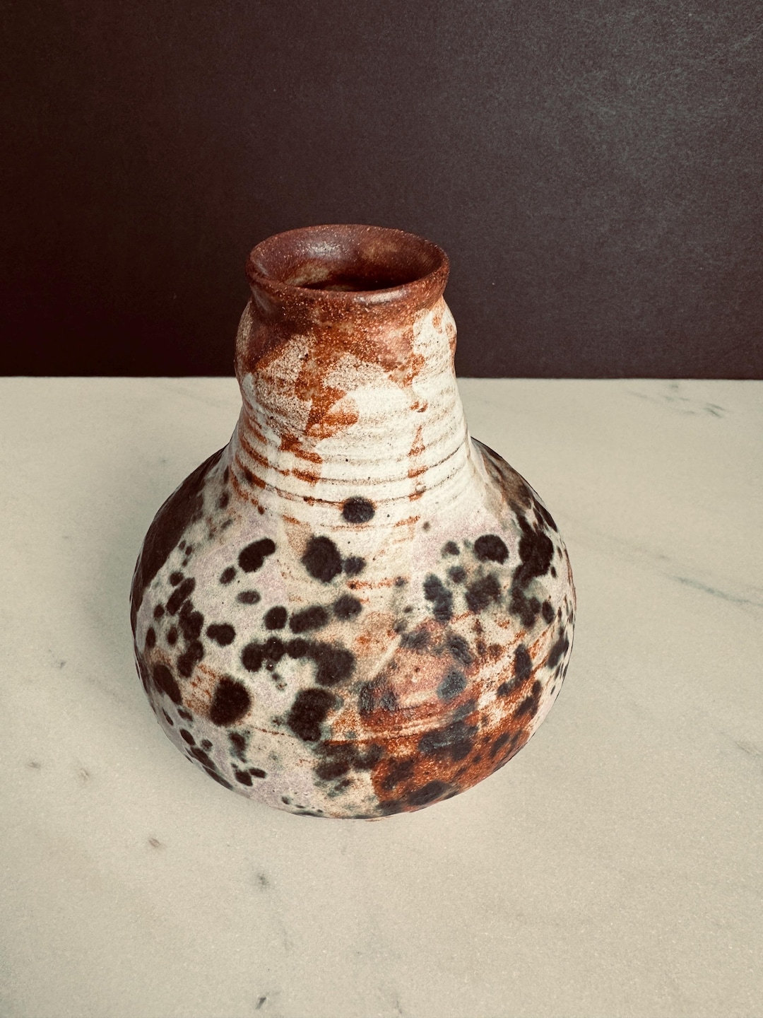 Vintage Handmade Ceramic Vase: Rustic Speckled Pottery Decor - Etsy