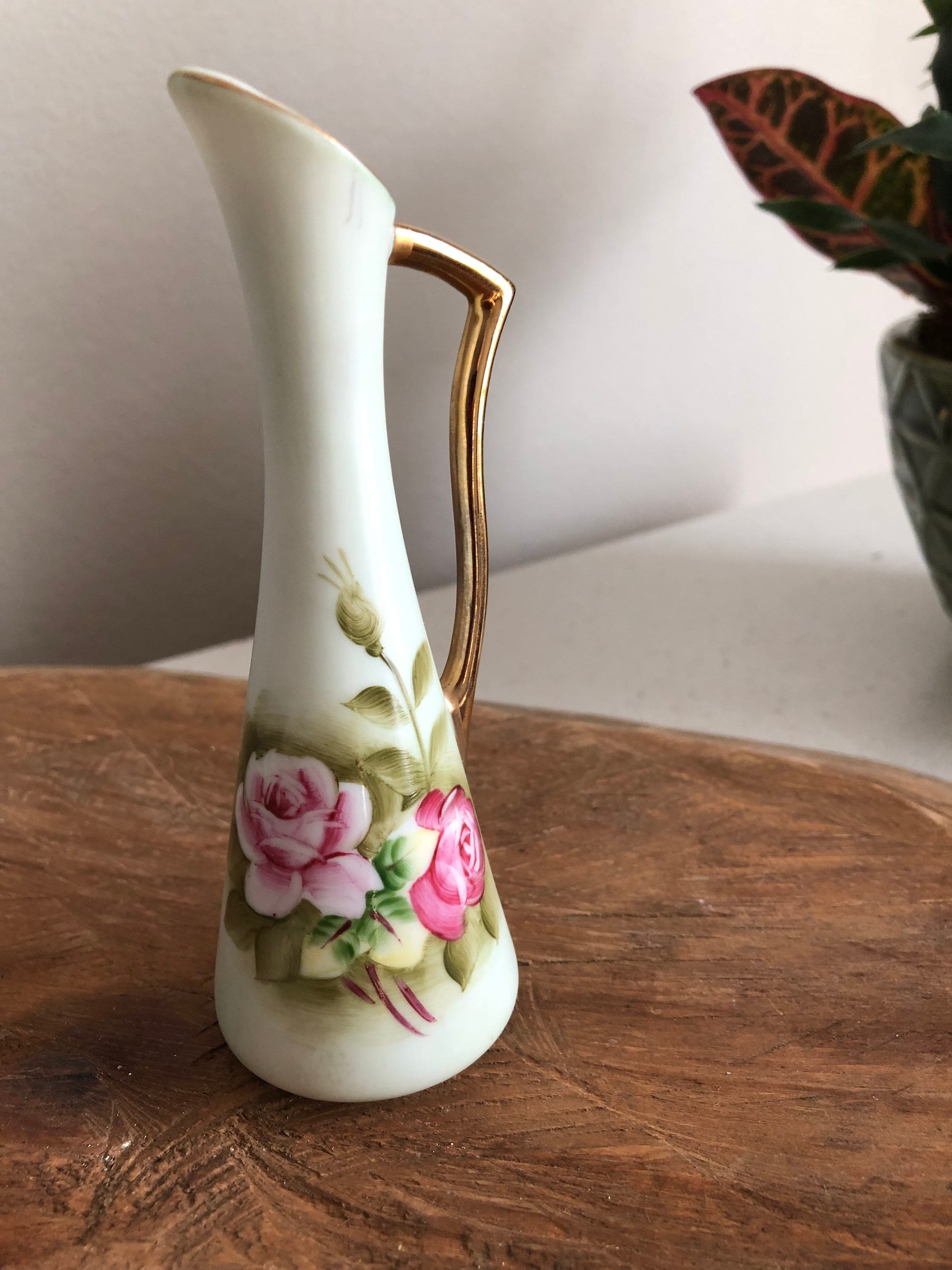 Lefton Hand Painted Roses Designs Gold Handled Victorian Style - Etsy
