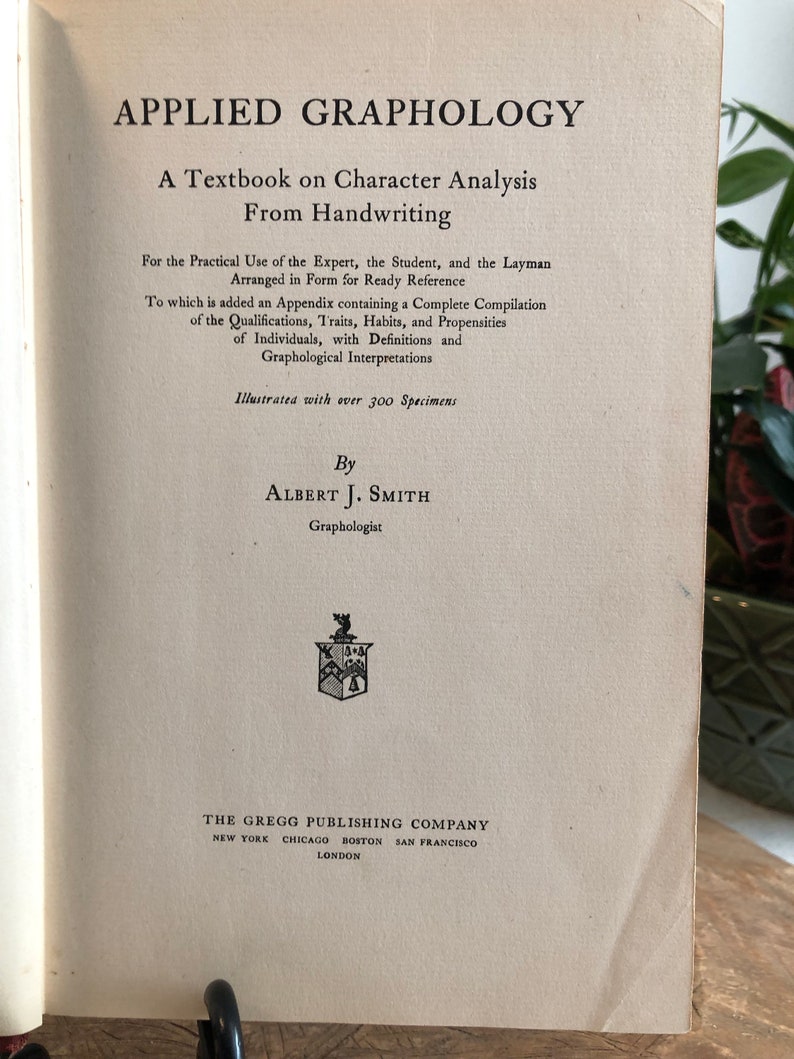 Hand Writing Analysis in Applied Graphology by A. J. Smith | Etsy
