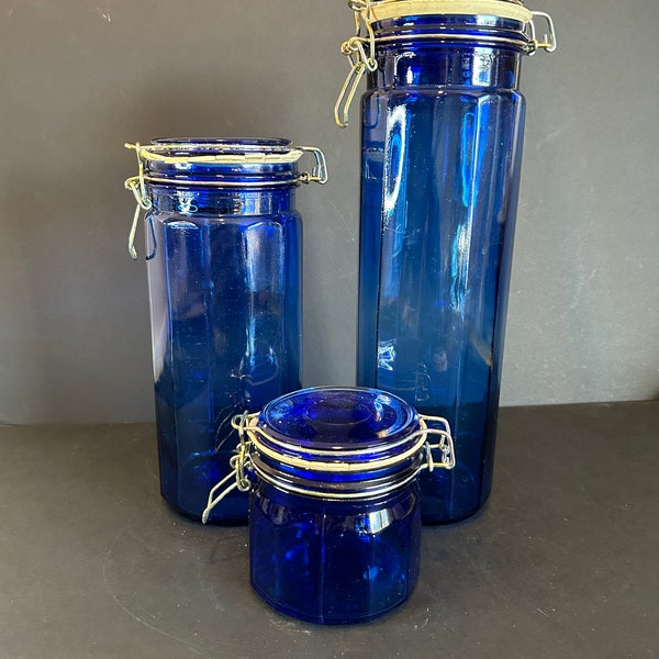 Blue Canisters - Etsy