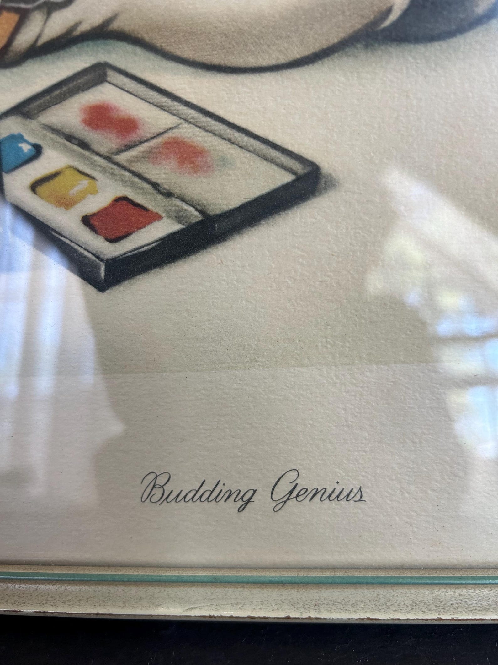 Budding Genius by Charlotte Byi Little Girl Artist Children Kids Fine Art Print Framed in Glass ...