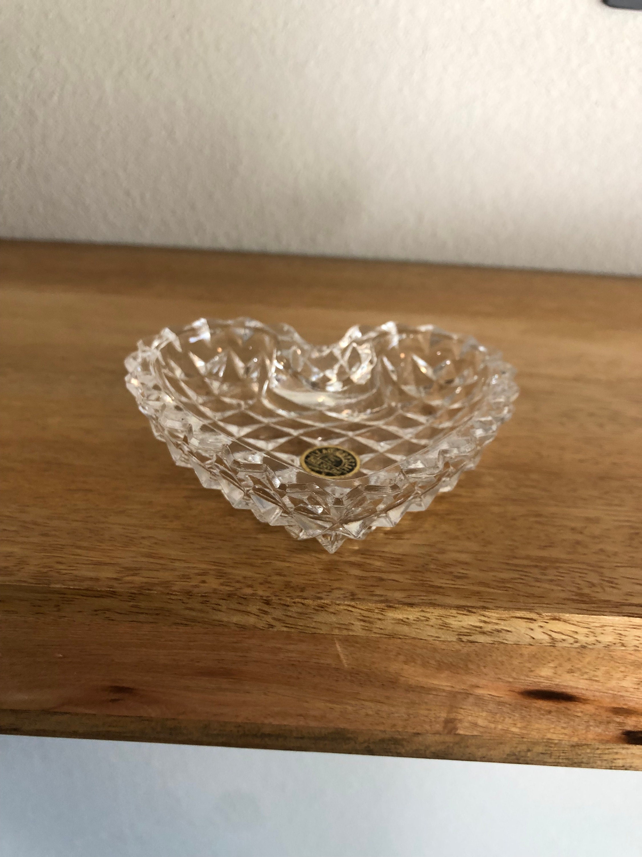 Vintage Heart Shaped Ashtray Crystal - Etsy
