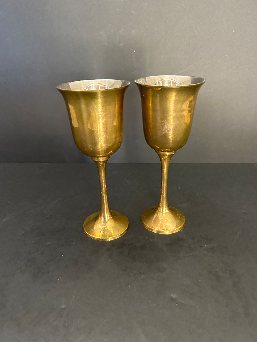 Solid Brass Wine Goblets Made in India Vintage and Well Made - Etsy