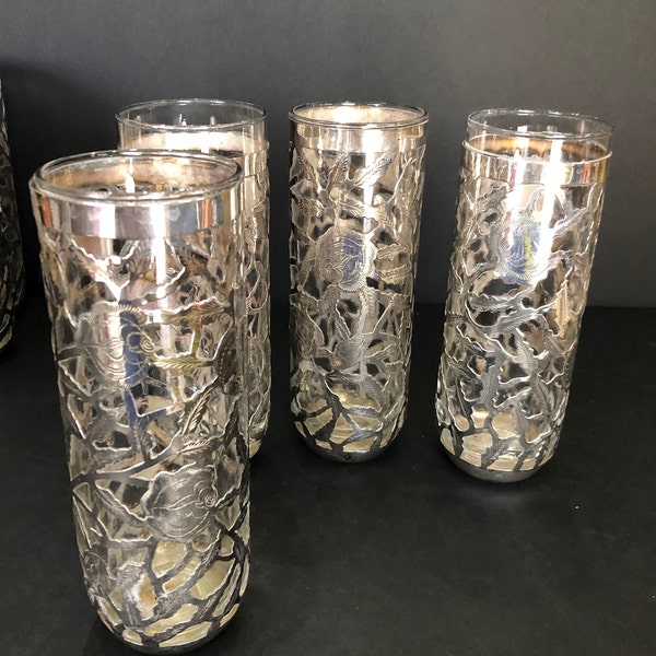 Silver Overlay Glass - Etsy