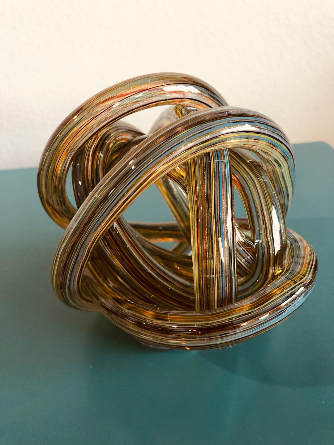 Colorful Vintage Glass Knot Handmade Glass Art, Unique Vintage Art - Etsy