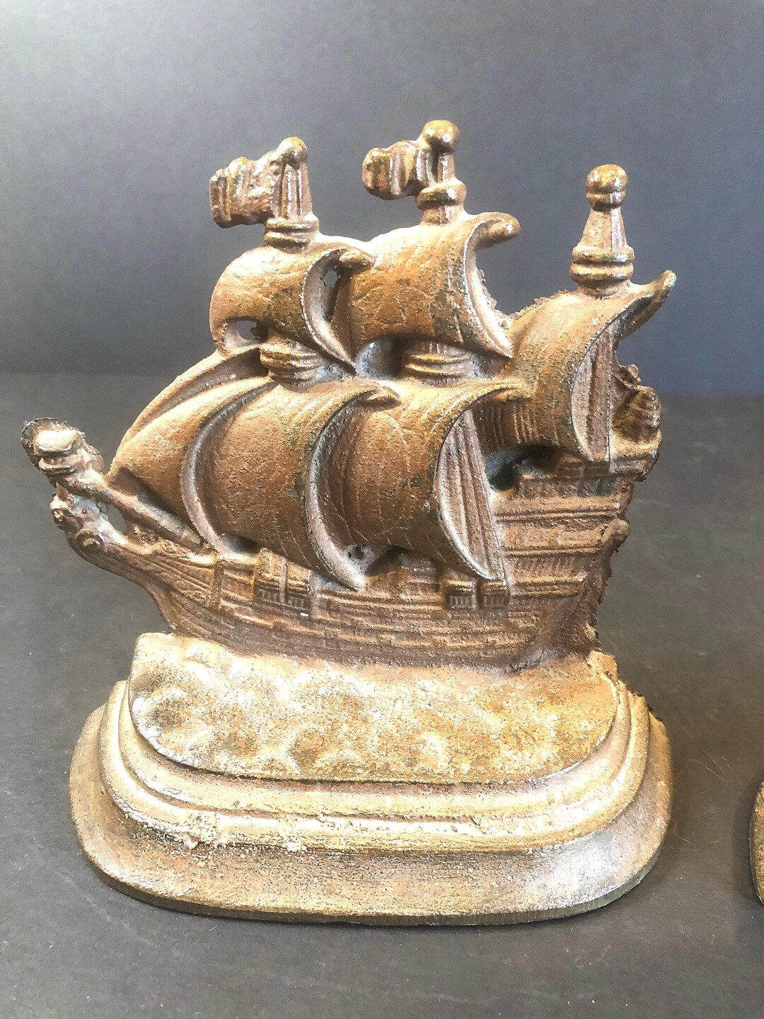 Vintage Brass Sailing Ship Bookends, Nautical Decor Pair - Etsy