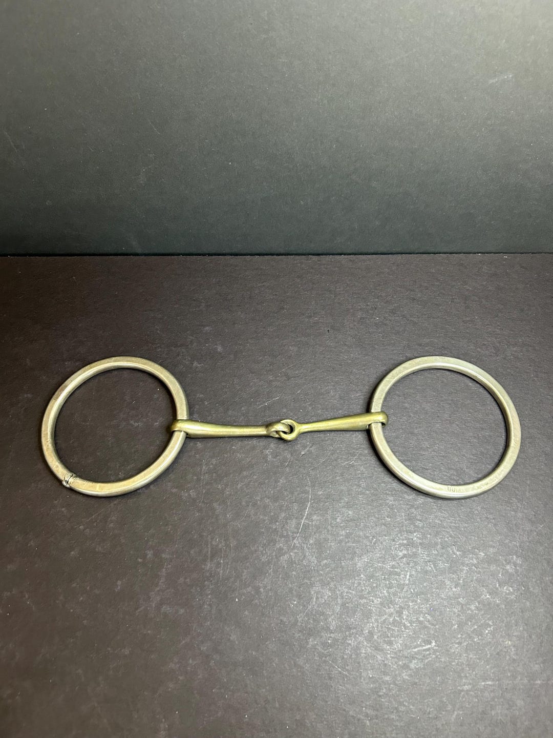 Vintage Snaffle Bit With Brass 5.5 Mouthpiece Stainless Large Rings ...