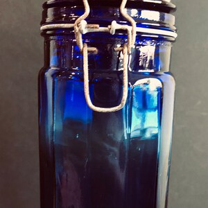 Tall Vintage Blue Glass Clamp Jar 13 Inches, Kitchen Storage - Etsy