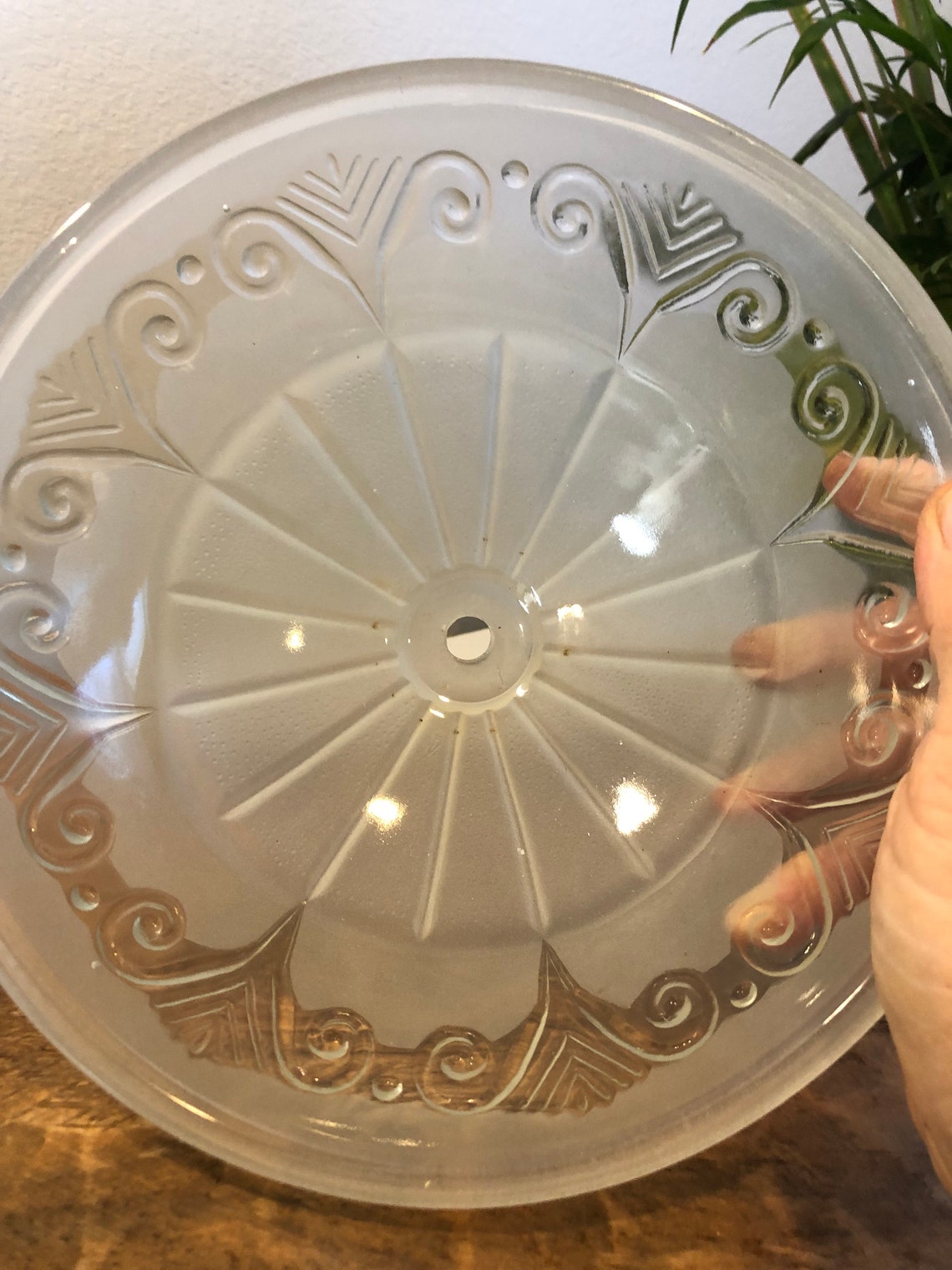 Vintage Art Deco Glass Ceiling Light Cover - Etsy