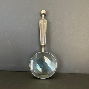 Vintage Silverplate Hand Held Magnifying Glass - Etsy