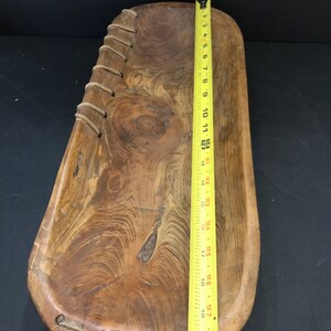 Rustic Hand Hewn Wooden Bread Bowl With Leather - Etsy