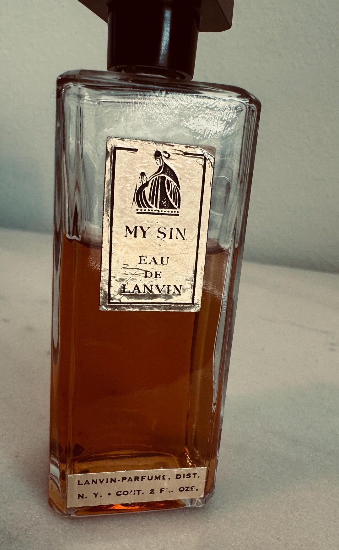 Cologne Vintage 1950s my Sin Lanvin Perfume 2 Oz Bottle Collectors Eau De Lanvin Fragrance ...