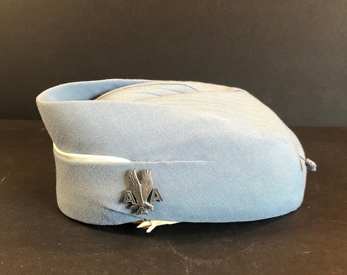 1960s American Airline Stewardess Cloth Uniform Hat With Sterling AA ...