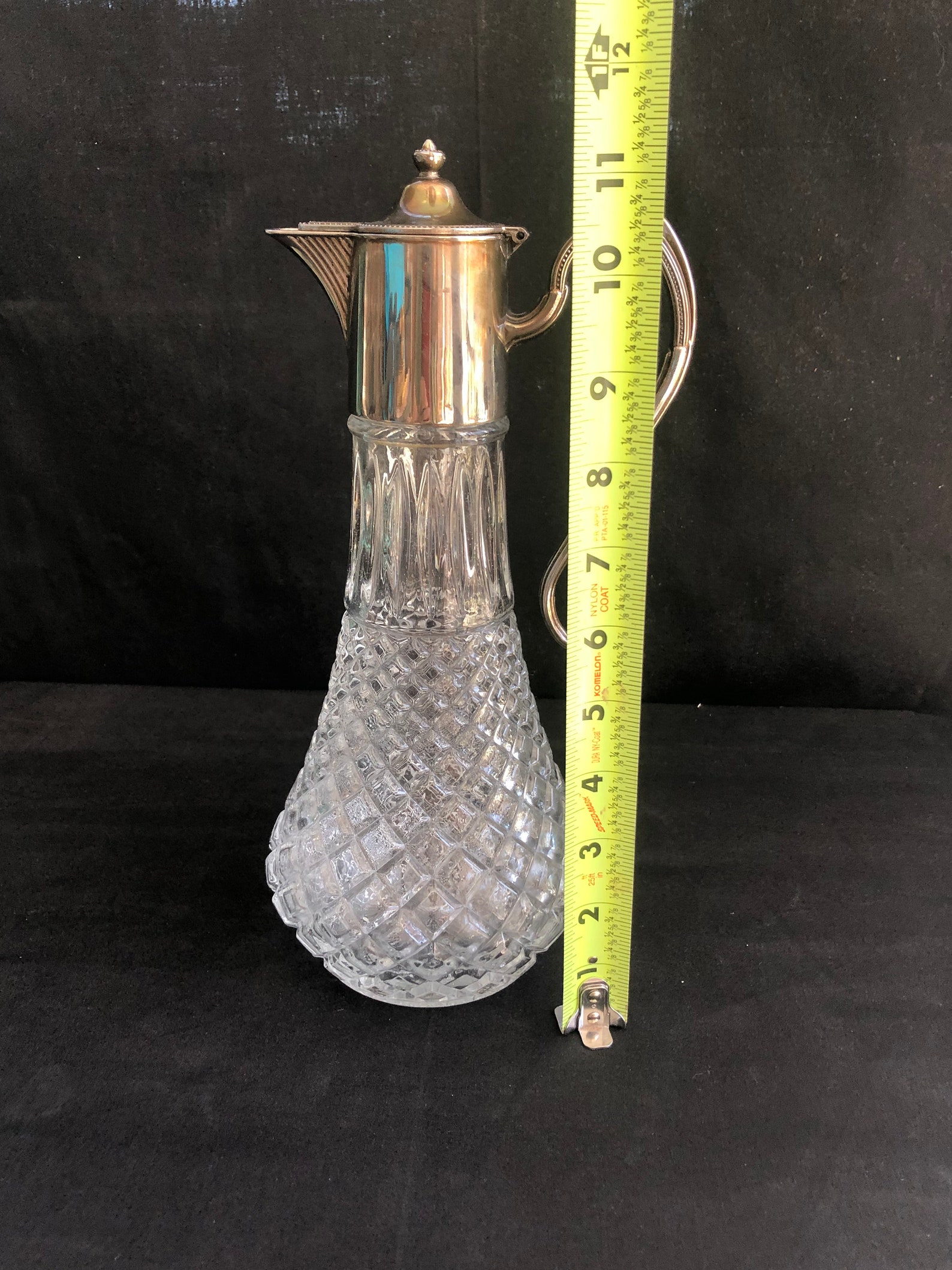 Vintage Crystal Carafe With Metal Lid Party Decor - Etsy