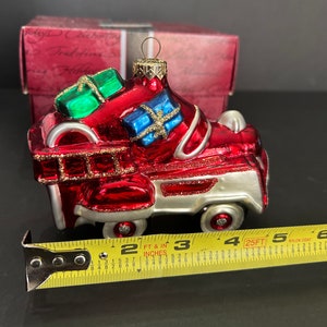 Hallmark 1955 Murray Fire Truck Crown Reflection Keepsake Blown Glass ...