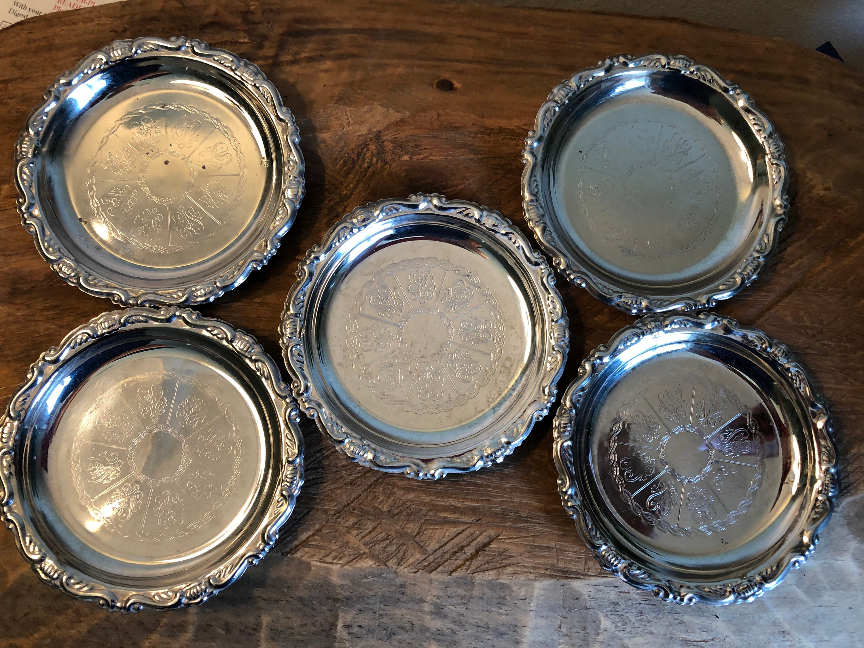 11 Silver Plated Coasters From Reader's Digest 1958 - Etsy