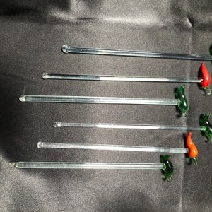 Vintage Red and Green Chile Stir Sticks Hand Blown Glass - Etsy