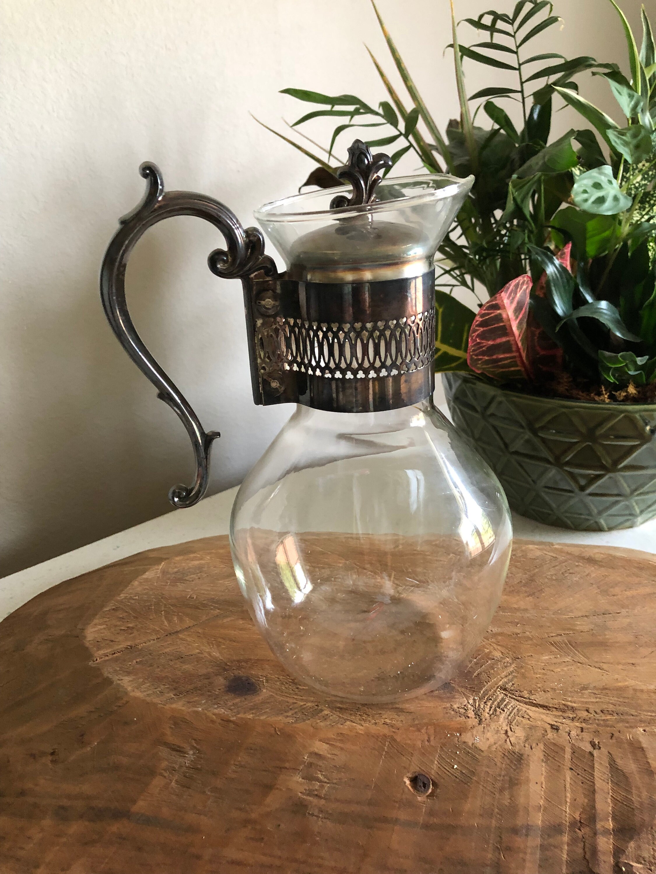 Pitcher With Silver Handle and Lid - Etsy
