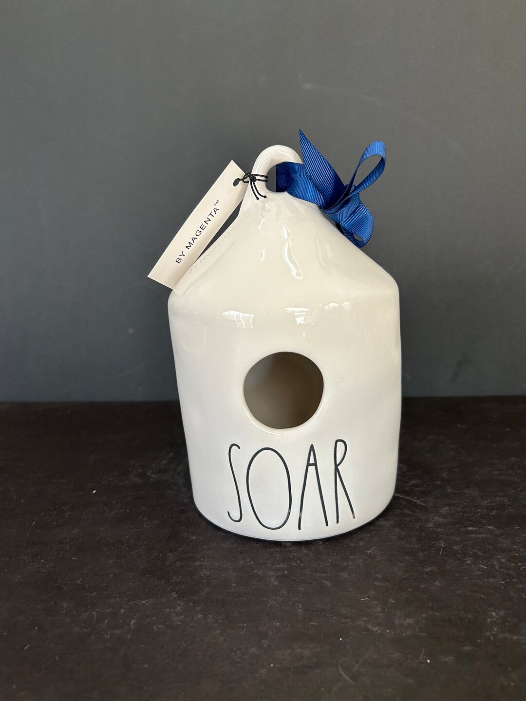 Rae Dunn SOAR Birdhouse by Magenta | Round Ceramic 8" Bird House With ...