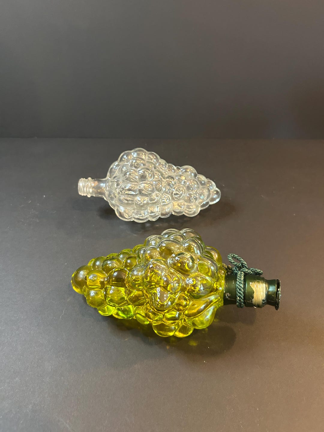 Vintage Italian Glass Grape Cluster Decanters: Mid-century Barware Set ...