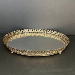 1950s Mirrored Vanity Tray 15 Inches X 8 Inches X 2 Inches Footed ...