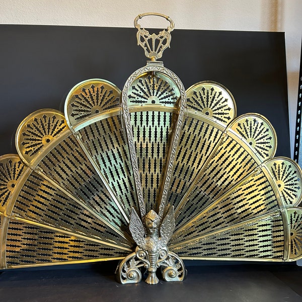 Peacock Fireplace Screen - Etsy