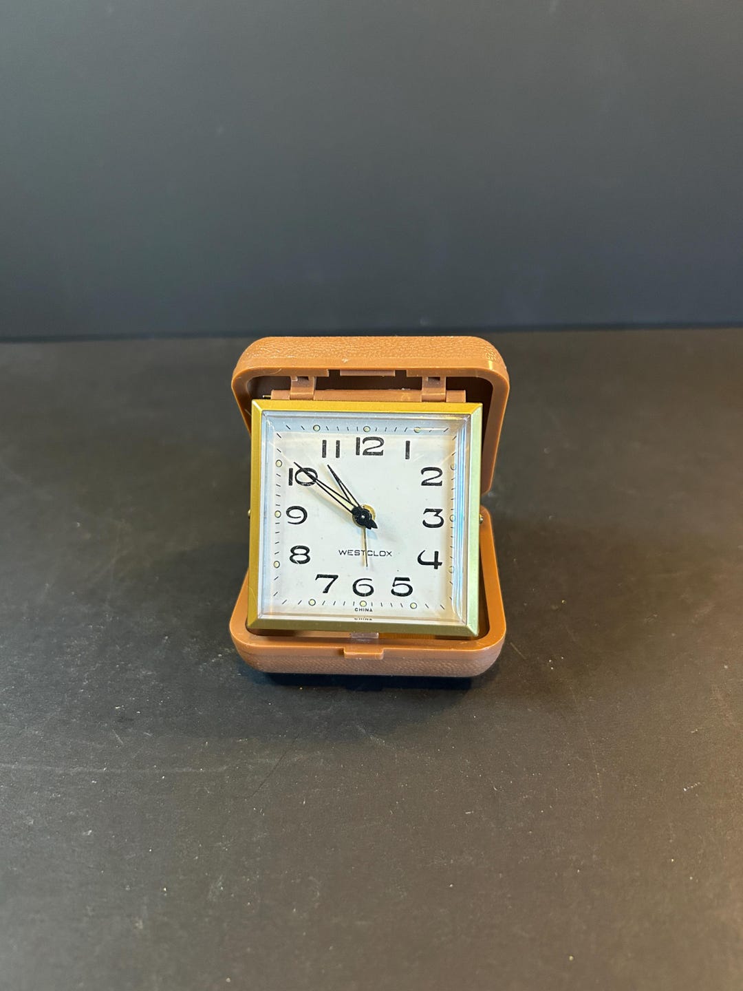 Vintage 1980s Travel Alarm Clock by Wesclox Wind up Works Well Brown ...