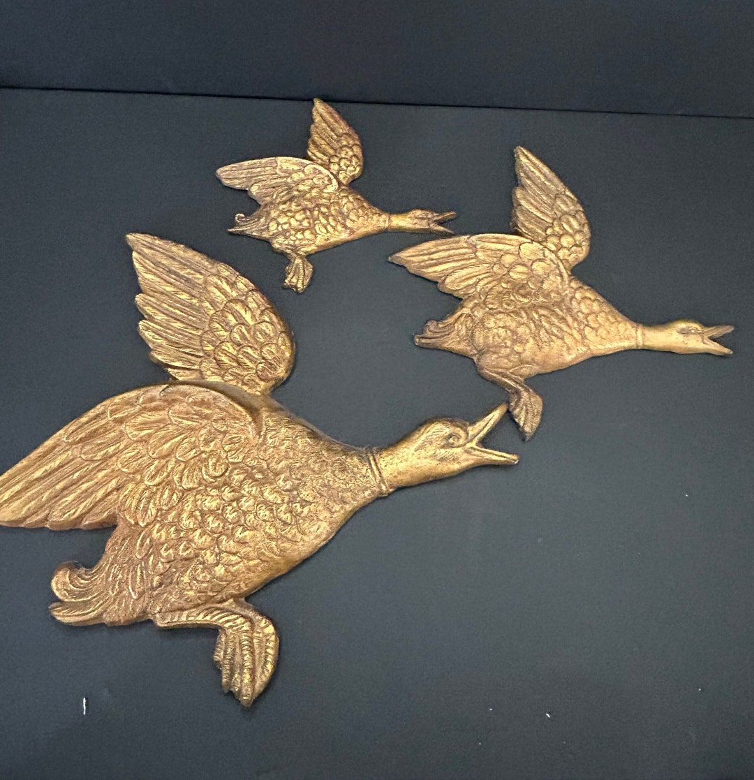 Beautiful Vintage Cast Metal Flying Geese Wall Decor Mid Century - Etsy