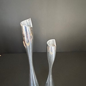 Authentic Vintage Nambe Candle Holders Elegant Hour Glass Shape With ...