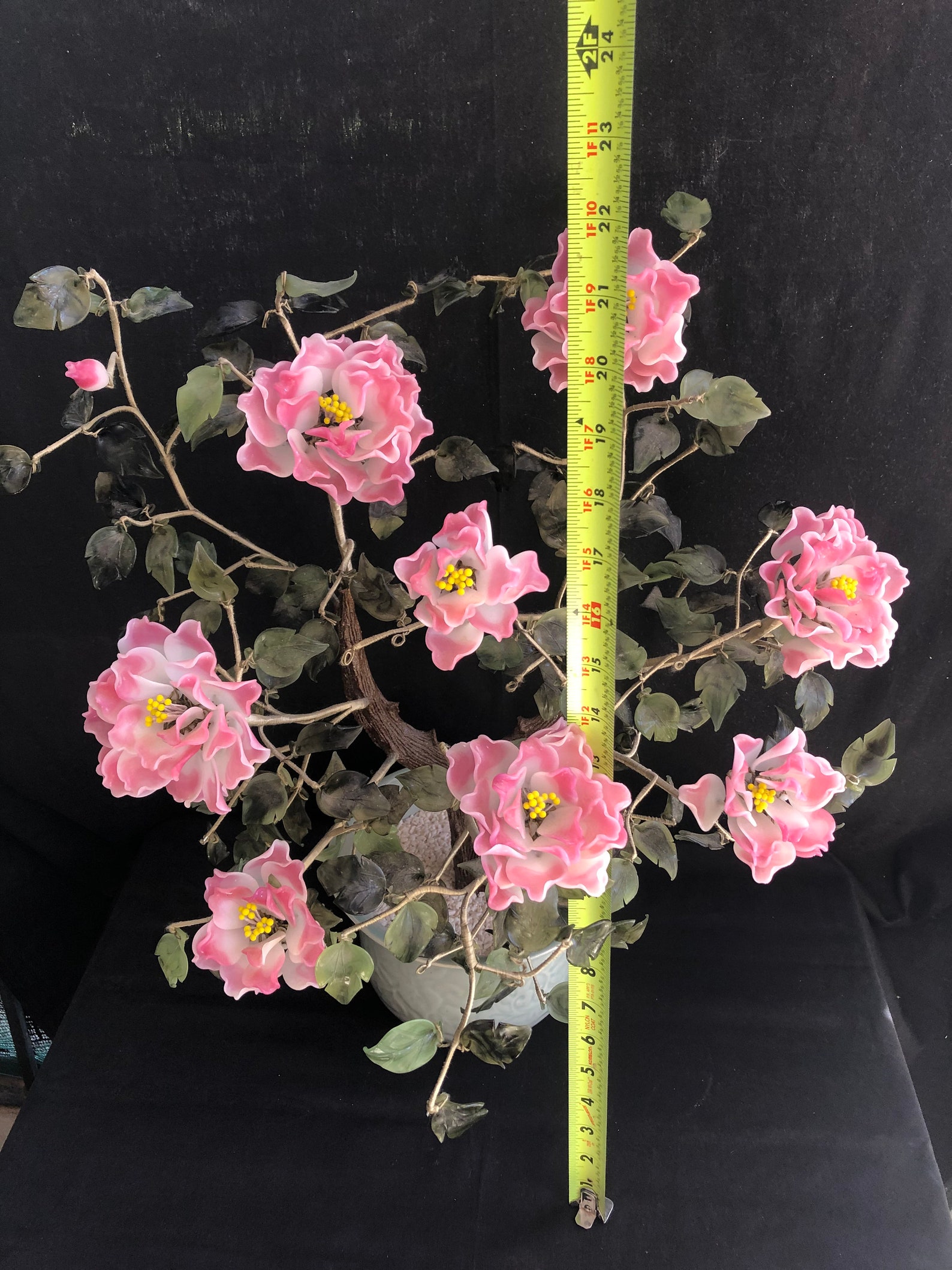 Gorgeous Vintage Glass Rose Jade Leaves Asian Rose Bush 22 - Etsy