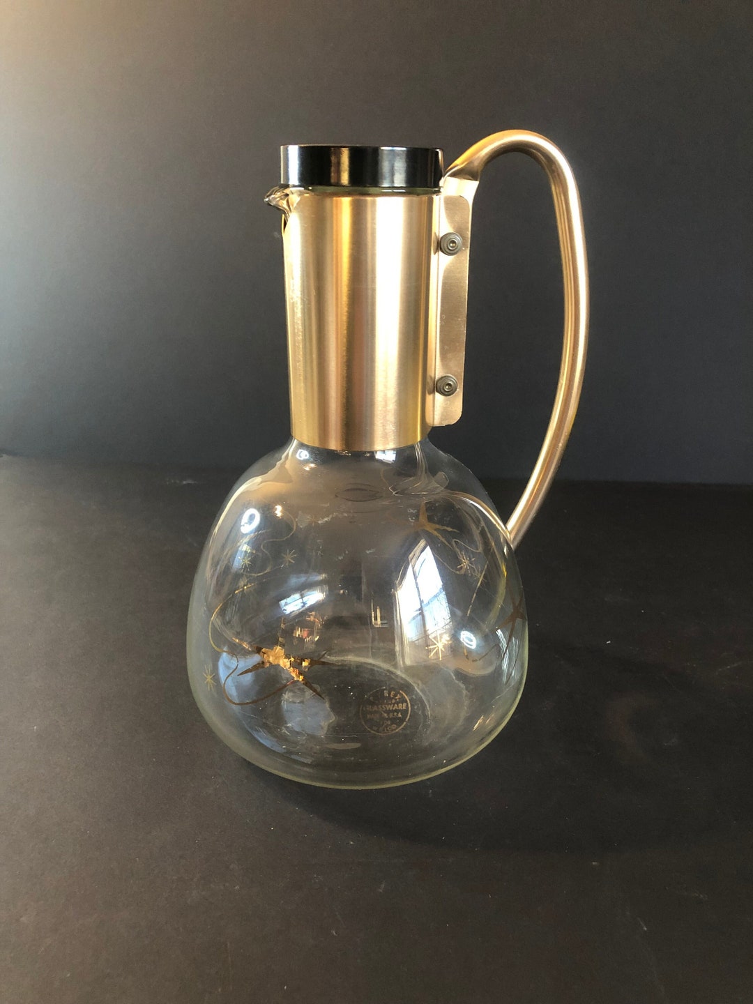 Pyrex Carafe for Weico With Gold Star Pattern and Lid - Etsy