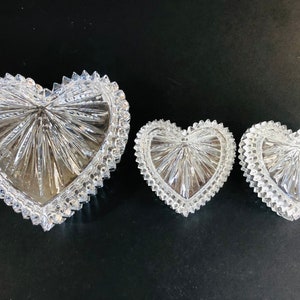 One Large Crystal Glass Lidded Heart - Etsy