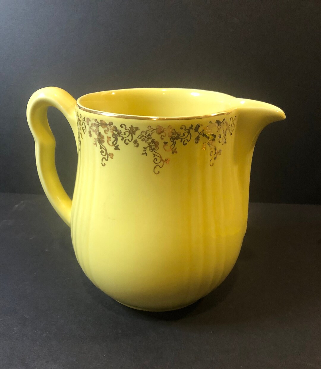 Hall's Superior Yellow and Gold Filagree Design 6 Inch Pitcher - Etsy