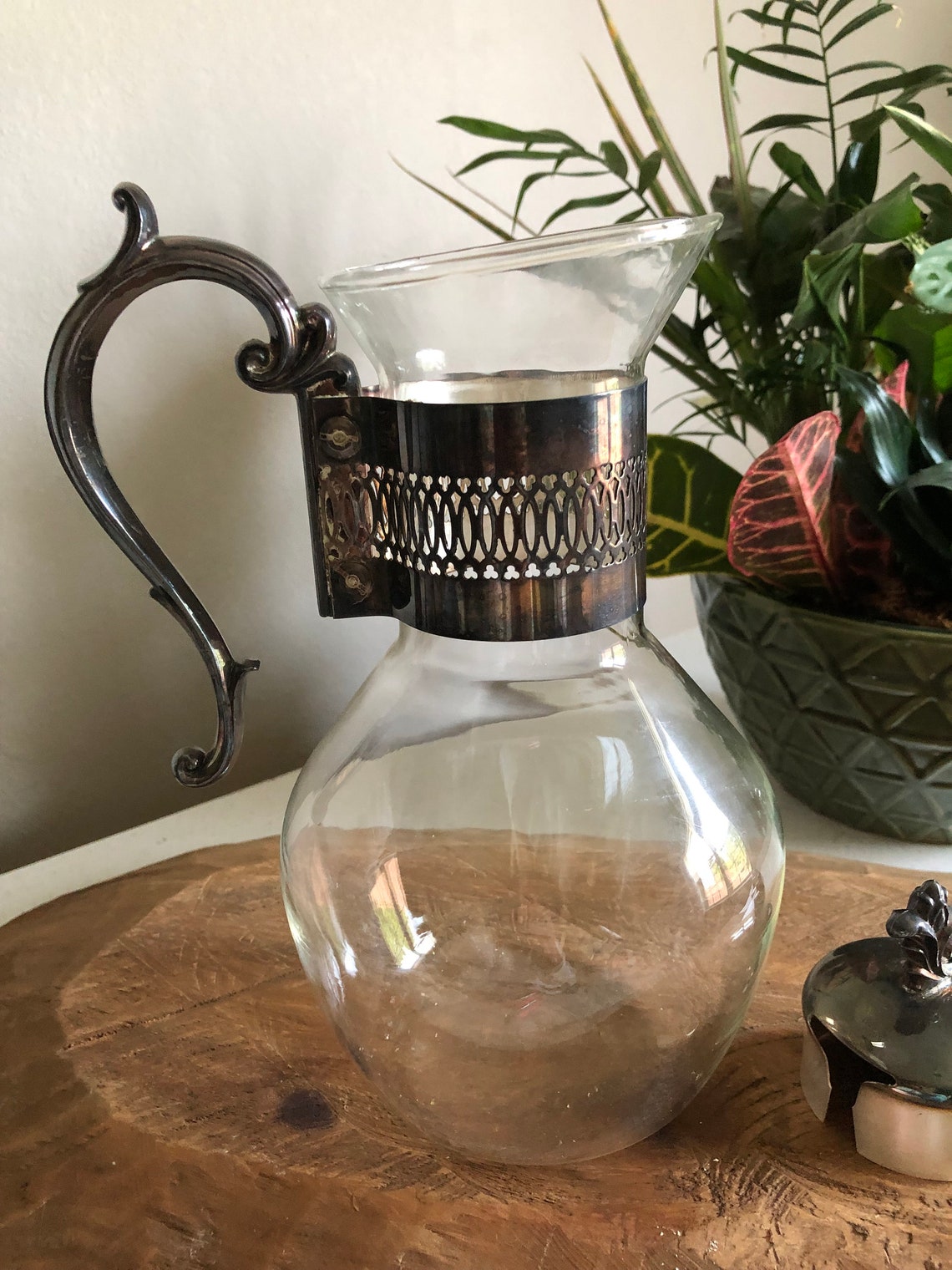 Pitcher With Silver Handle and Lid - Etsy