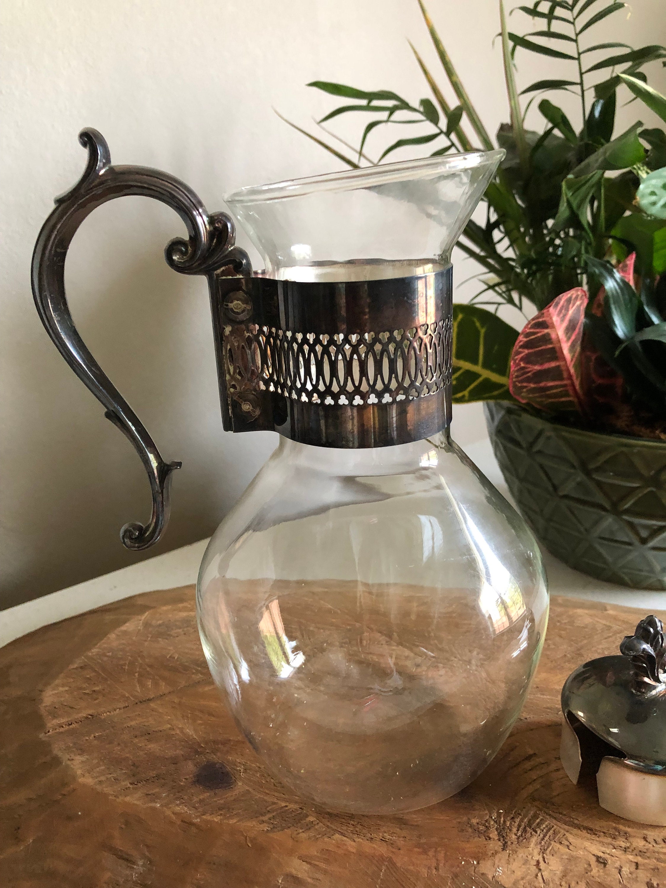 Pitcher With Silver Handle and Lid - Etsy