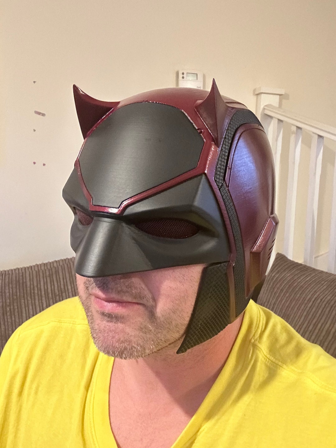 3D Printed Daredevil Helmet: Magnetic Cosplay Costume - Etsy