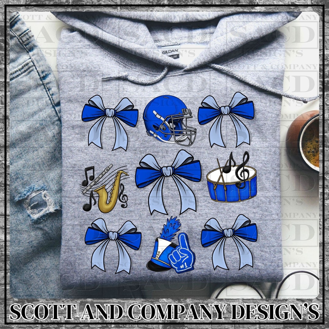 Band Png,trendy Preppy Bow Png, Coquette Football Mama,digital Download ...