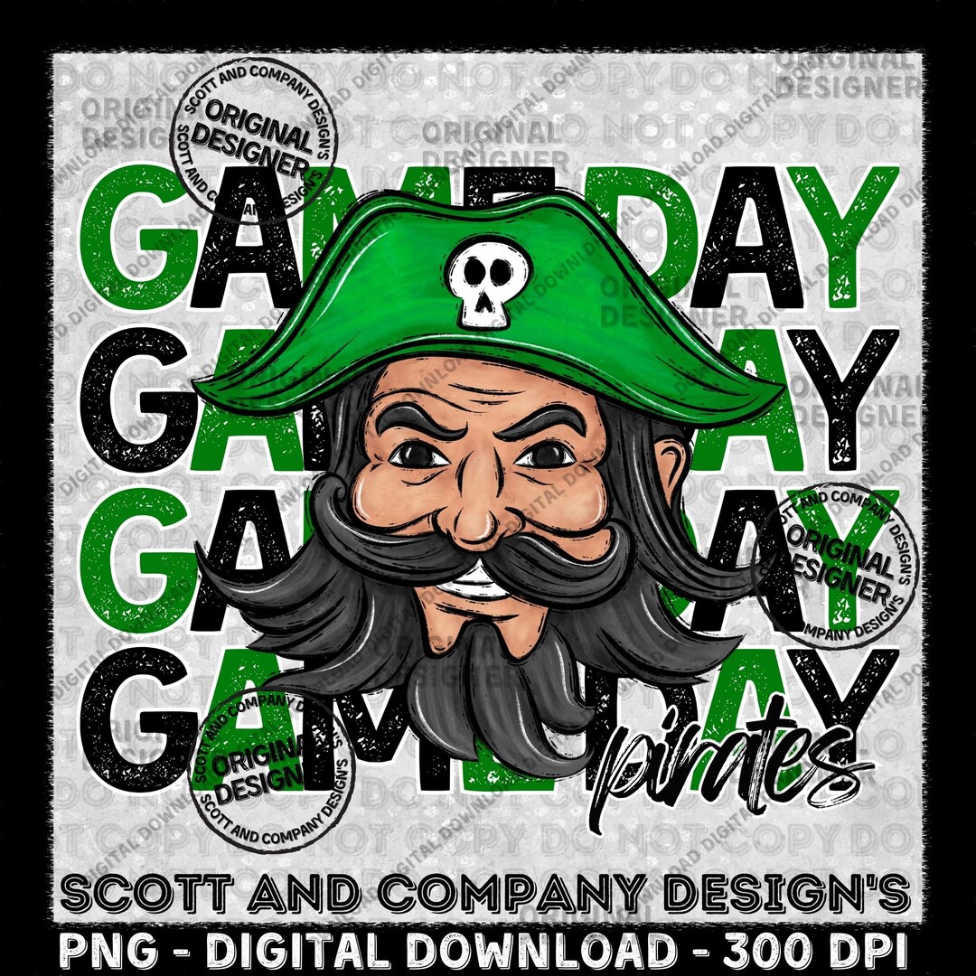 Pirates Mascot PNG, Football Team Png, Sublimation Design, Green ...