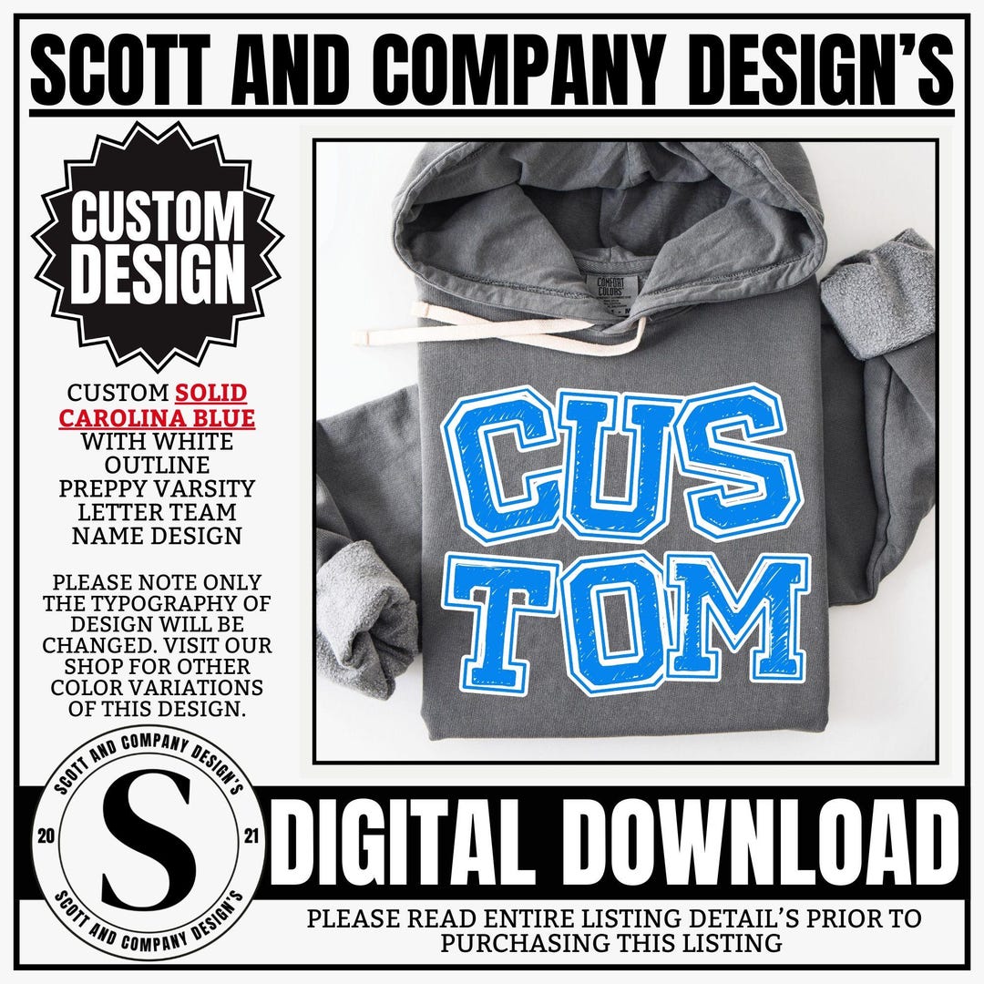 Custom Team Mascot PNG, Preppy Retro Design (digital Download) - Blue ...