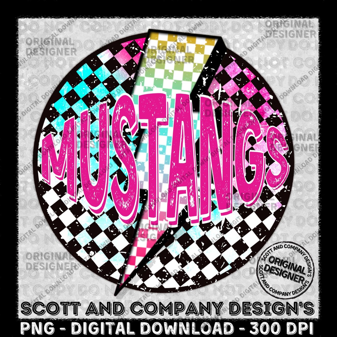 Retro Mustangs PNG, Retro Lightening Bolt, Summer Png, Trendy Png ...