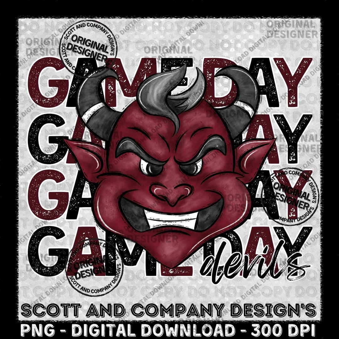 Devils PNG, Devil Mascot PNG, Game Day PNG, Sublimation, Red Devils ...