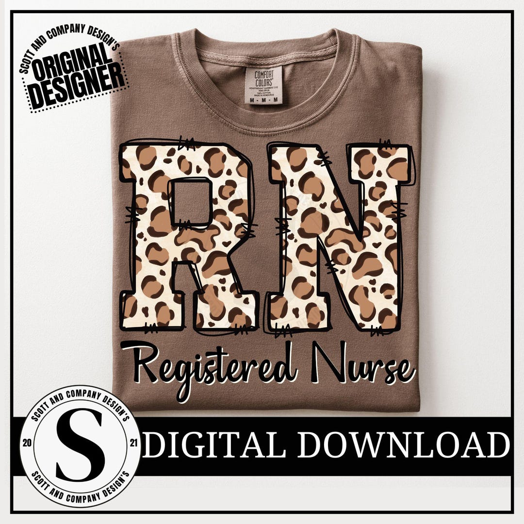 Nurse PNG | Preppy Leopard Print Nursing Tshirt Sweatshirt Design ...