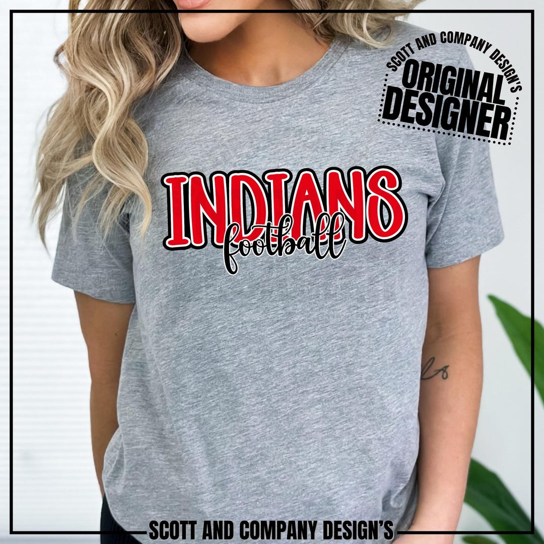 Indian Football PNG, Red Theme Indians Cheer Mom, Gameday Mama, Trendy ...