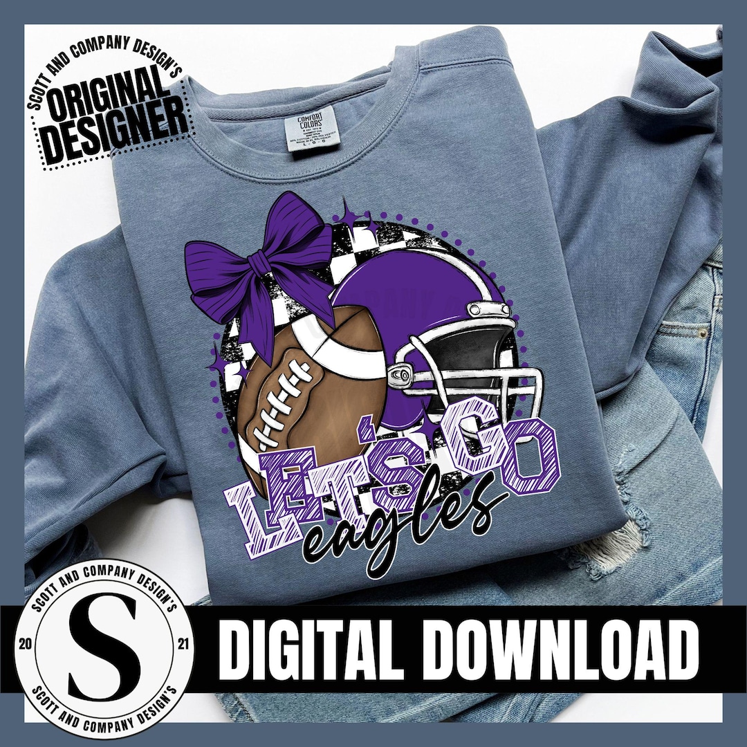 Eagles Football Png, Preppy Eagle Mama, Purple Coquette Bow Cheer Mom ...