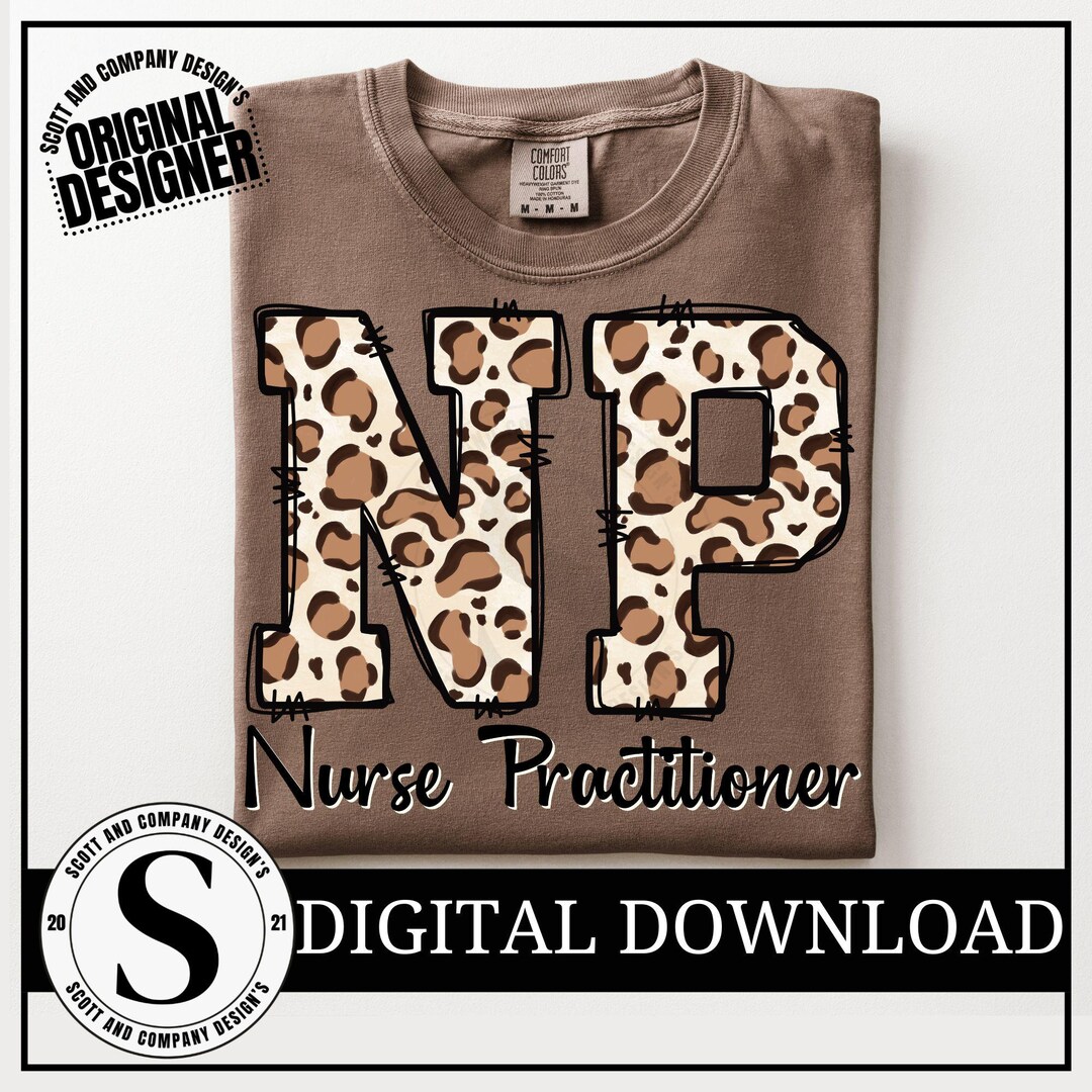 Nurse PNG, Preppy Leopard Nurse Practitioner Design, Nursing, RN ...