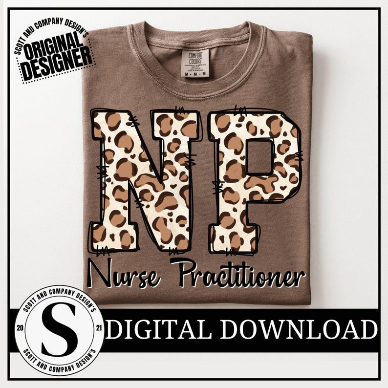 Nurse PNG, Preppy Leopard Nurse Practitioner Design, Nursing, RN ...