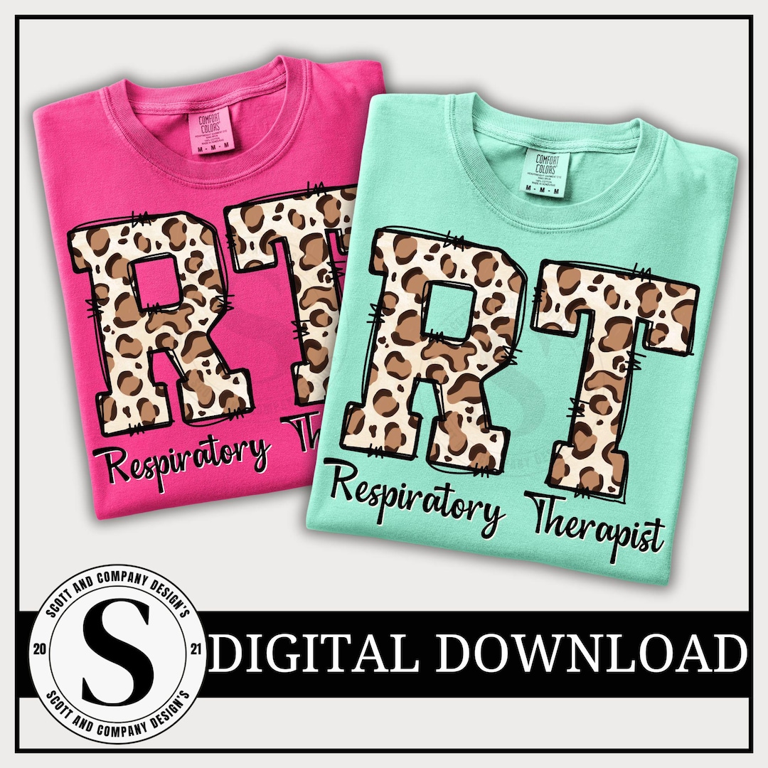 Respiratory Therapist PNG, Preppy Leopard Print RT Therapy Design ...