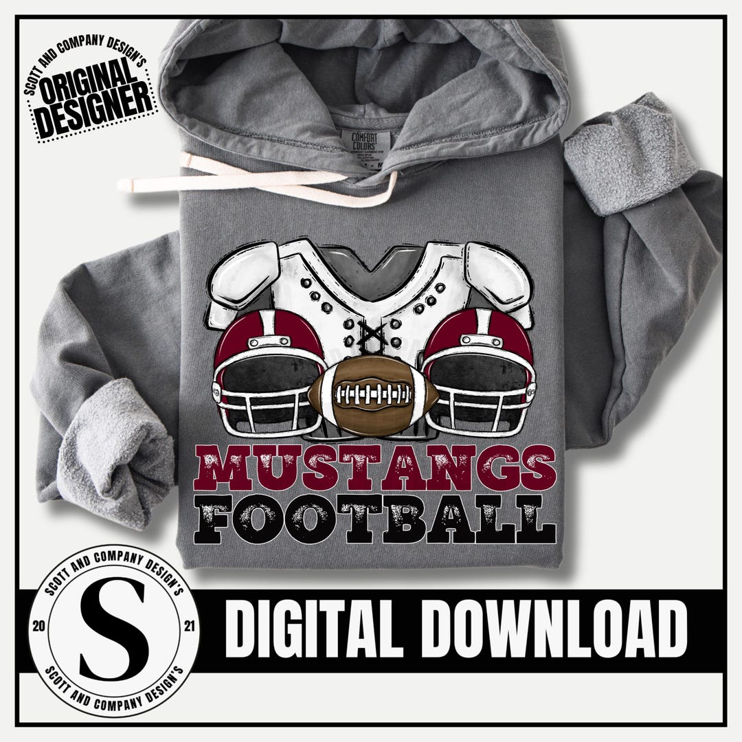 Mustangs Football Png, Preppy Maroon Gameday Mom, Team Mascot School ...