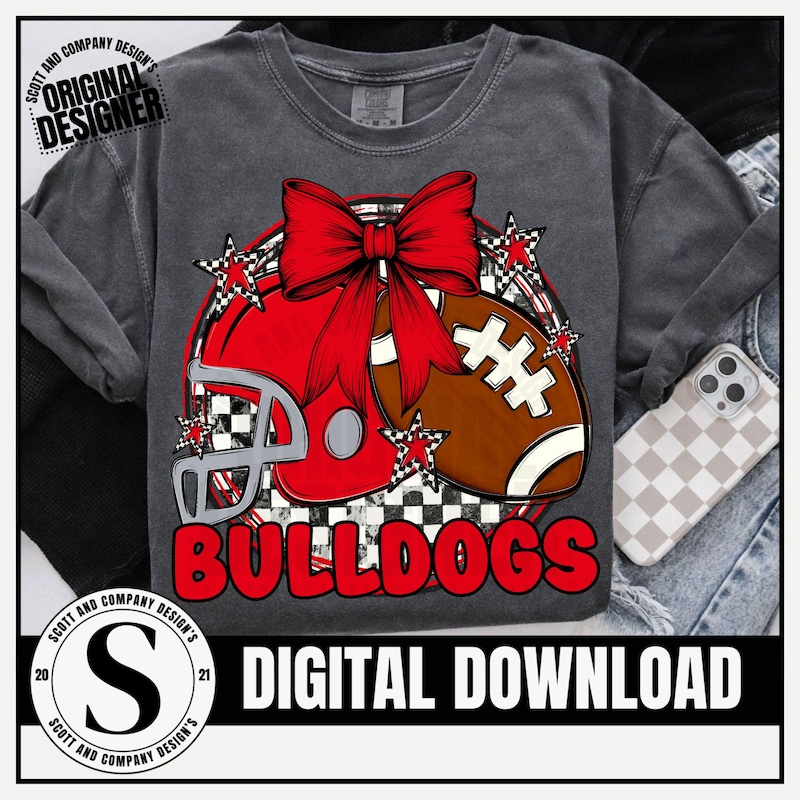 Georgia Bulldogs Bow Tshirt - Etsy